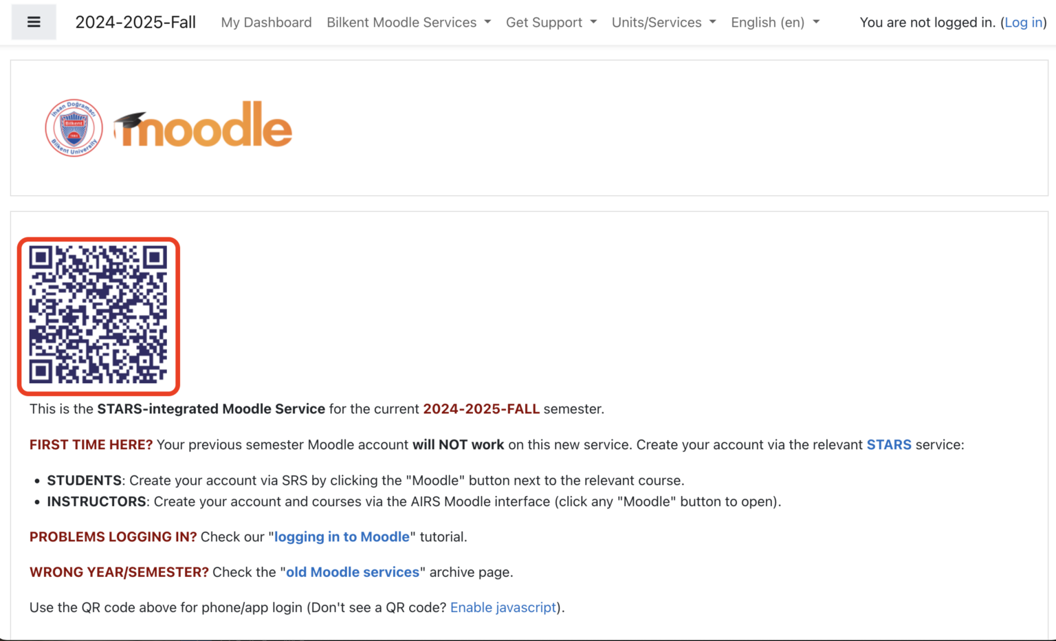 Log in to Moodle (via AIRS/PREP or Moodle site/App) – Moodle @ Bilkent