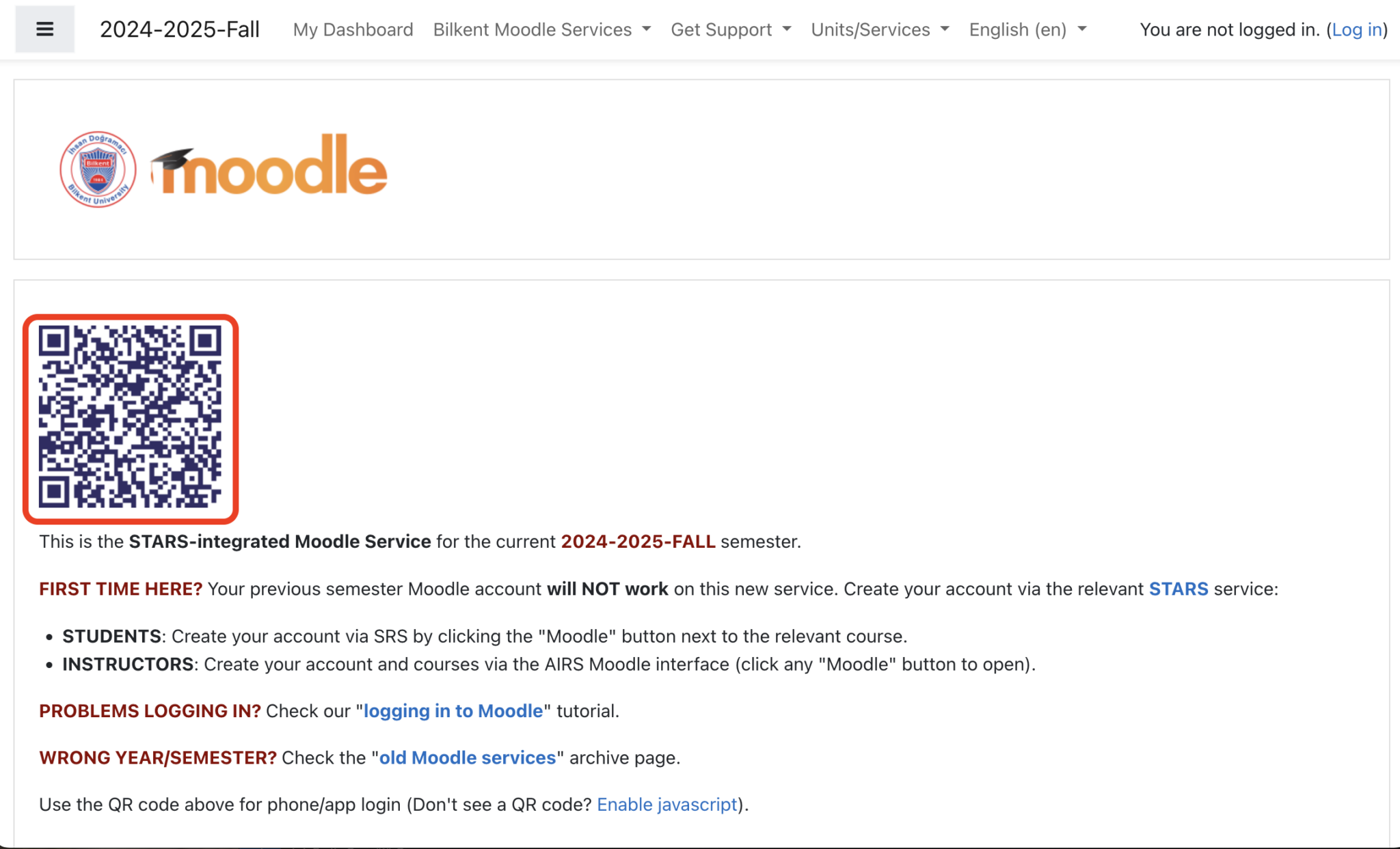 Log in to Moodle (via AIRS/PREP or Moodle site/App) – Moodle @ Bilkent