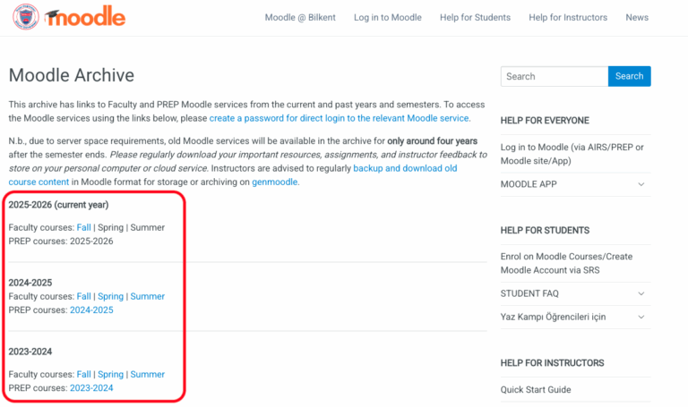 Log in to Moodle (via AIRS/PREP or Moodle site/App) – Moodle @ Bilkent