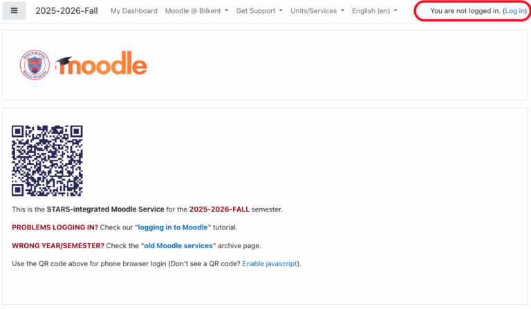 Log in to Moodle (via AIRS/PREP or Moodle site/App) – Moodle @ Bilkent